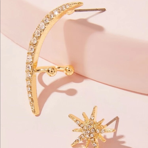 My Added Sparkle | Jewelry | Moon Star Mismatched Studs | Poshmark